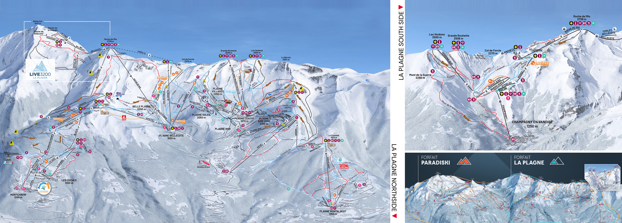 French Alps ski webcams La Plagne : check snow conditions Savoy, France
